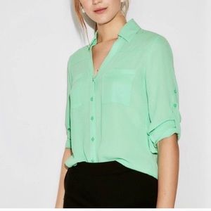 Express | Tops | Express Convertible Sleeve Portofino Seafoam Green ...